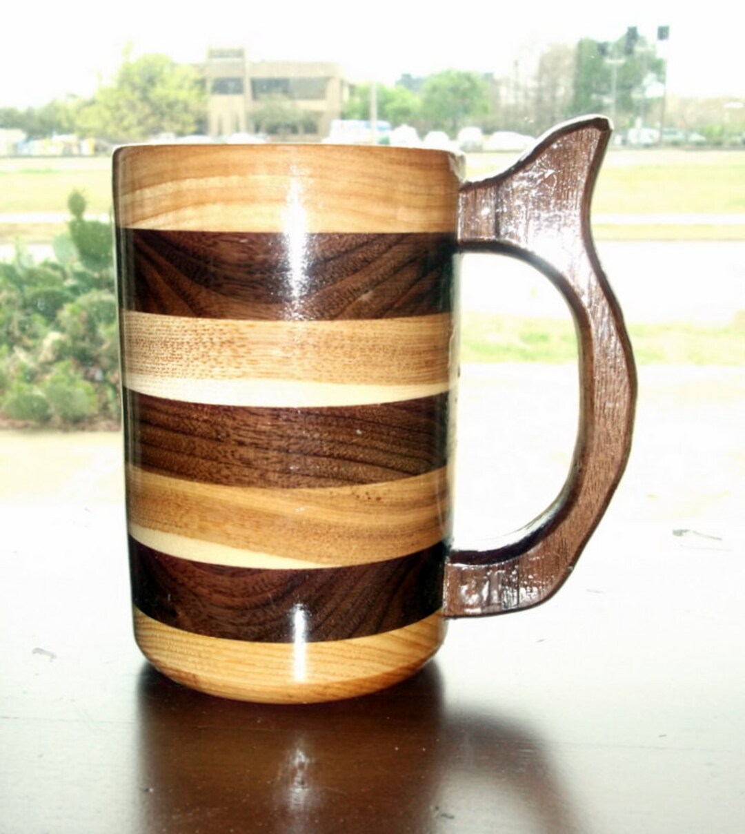 Handcrafted Wood Mug Hickory Walnut Mix 20 Oz , Wooden Beer Mug, Beer ...