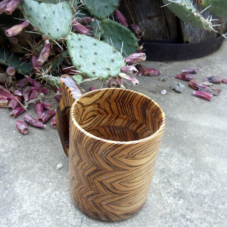 Handcrafted Wood Mug Zebra Wood 32 Oz Beer Mug Wooden | Etsy