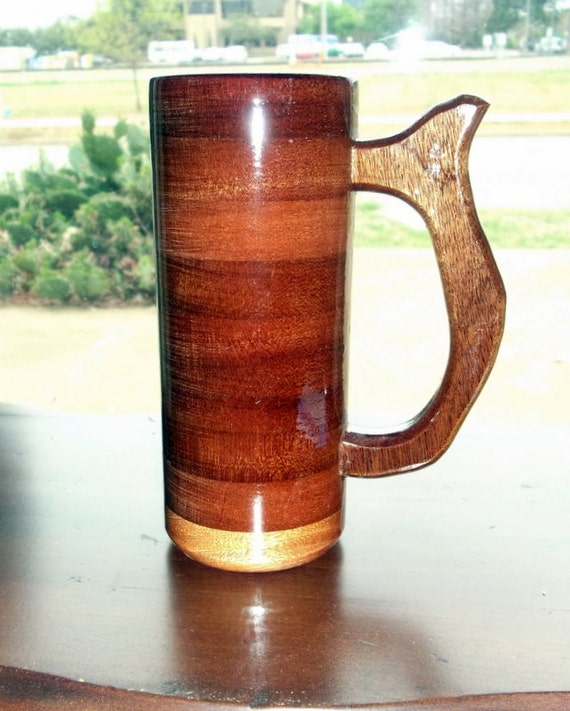 Handcrafted Mahogany Wood Mug 16 oz Beer Mug Tankard Wood | Etsy