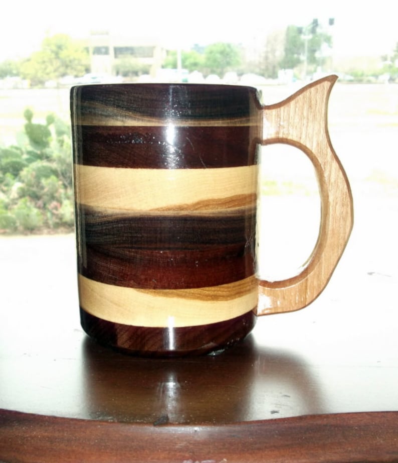 Handcrafted Wood Mug Trio of Wood 32 Oz Tankard, Wood Beer Stein, Wood ...