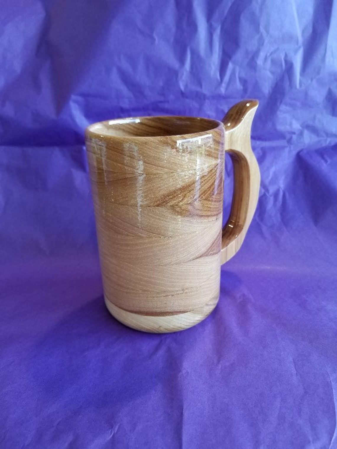 Handcrafted Wood Mug Hickory 20 Oz , Wood Beer Mug, Beer Stein ...