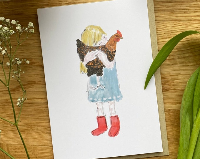 Hen Hugs Greetings Card, Chicken Card, Hen Greetings Card, Chicken ...