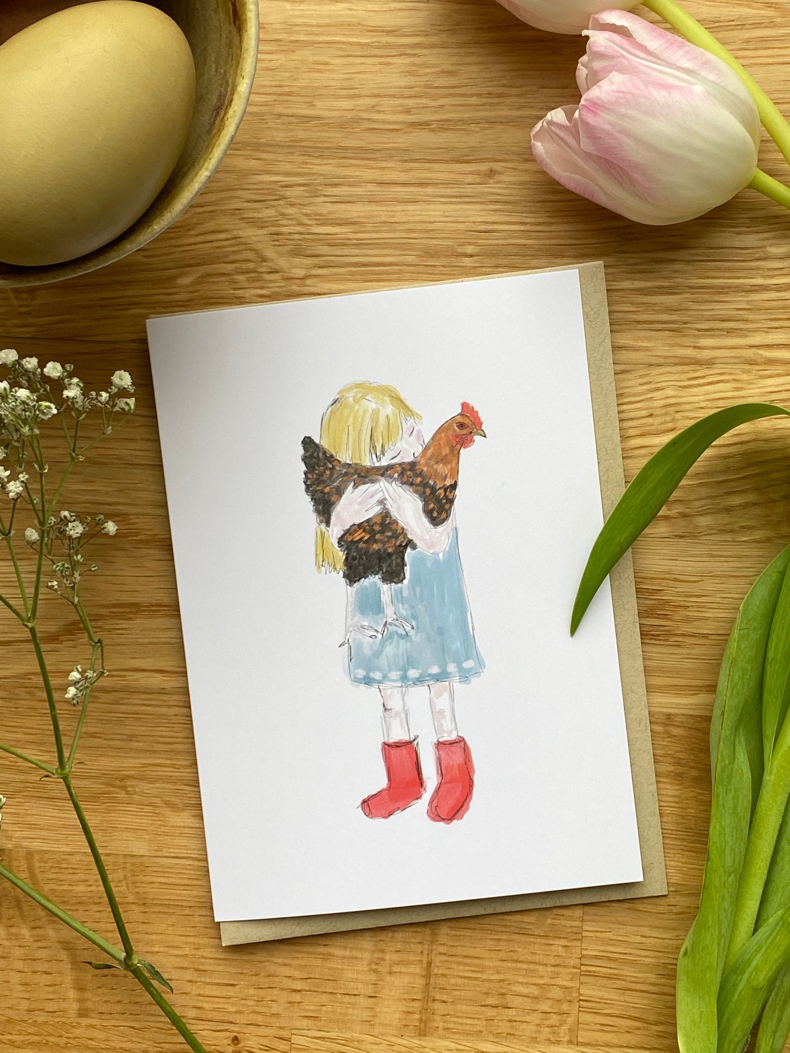 Hen Hugs Greetings Card, Chicken Card, Hen Greetings Card, Chicken ...