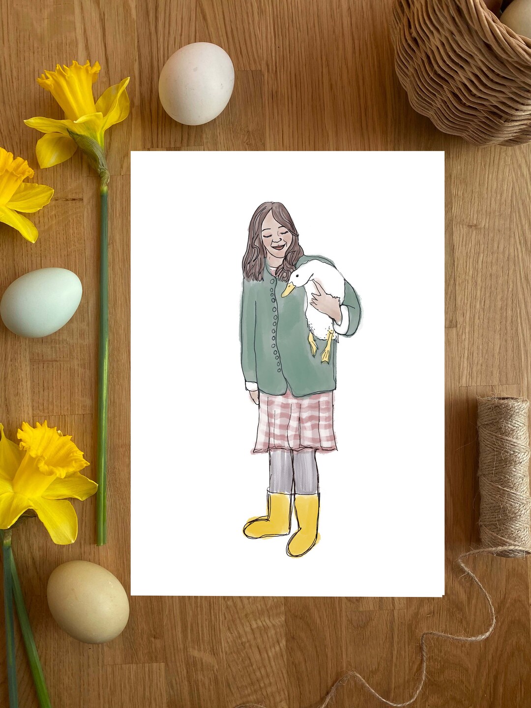 Duck Hugs Art Print, Duck Themed Art Print, Duck Illustration, Duck Art ...