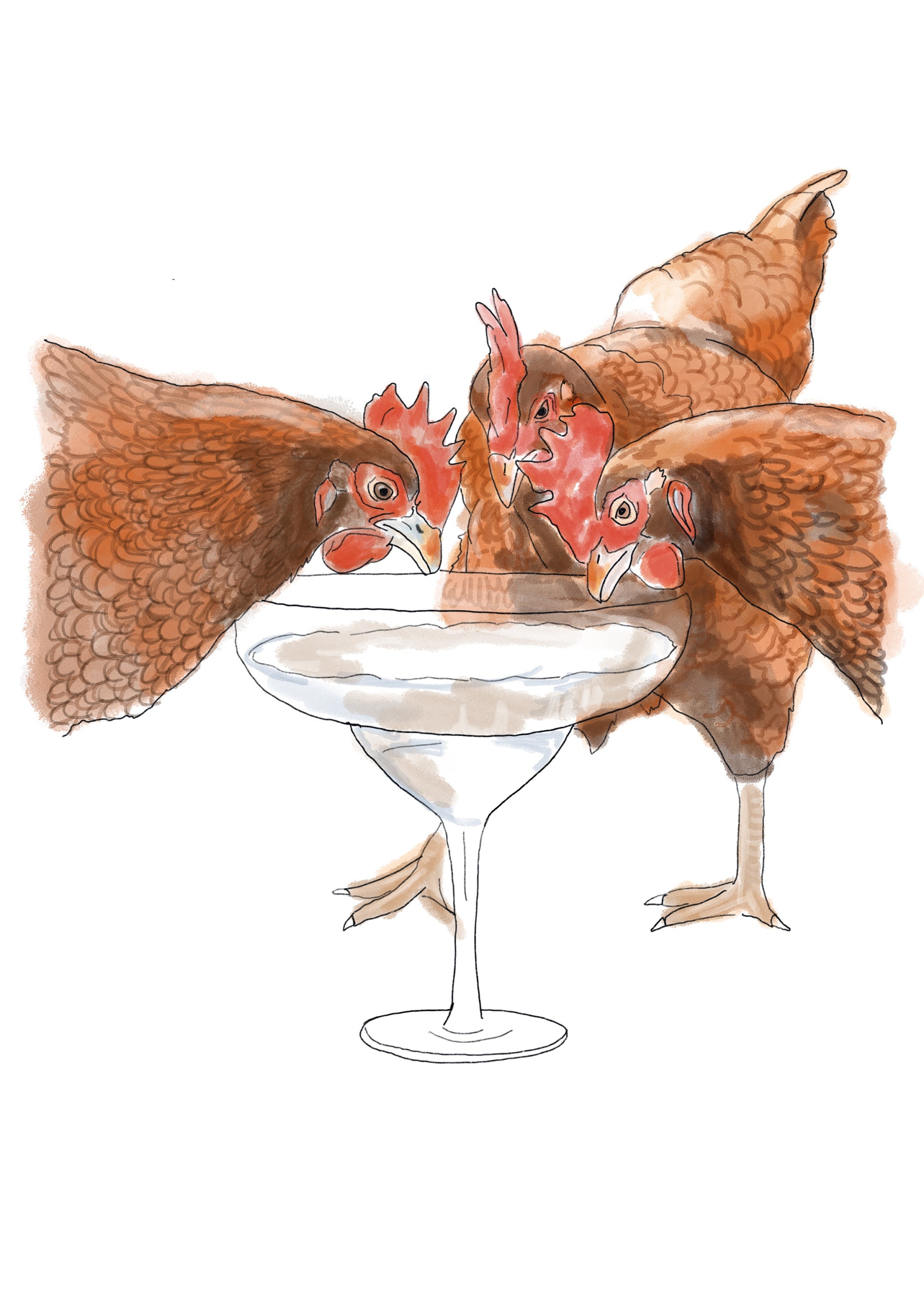 The Hen Party Art Print, Chicken Art Print, Hen Art Print, - Etsy UK