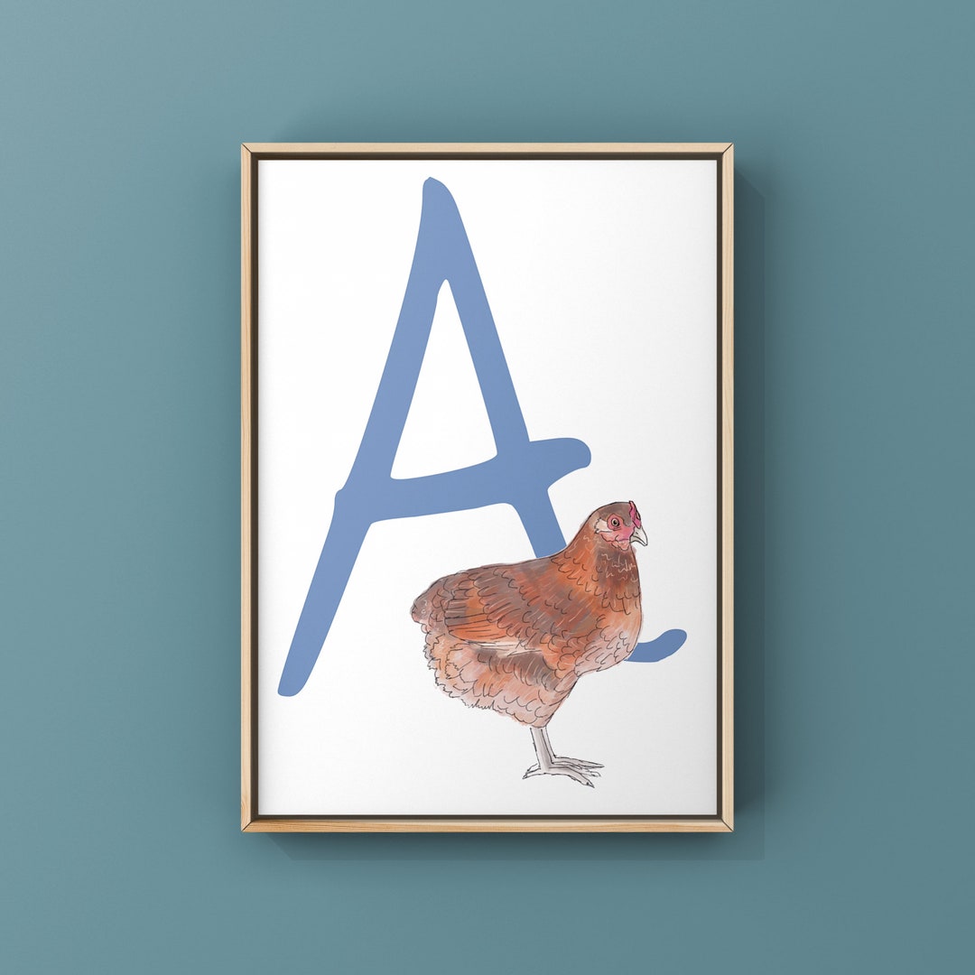 Chicken Alphabet Art Print - Etsy