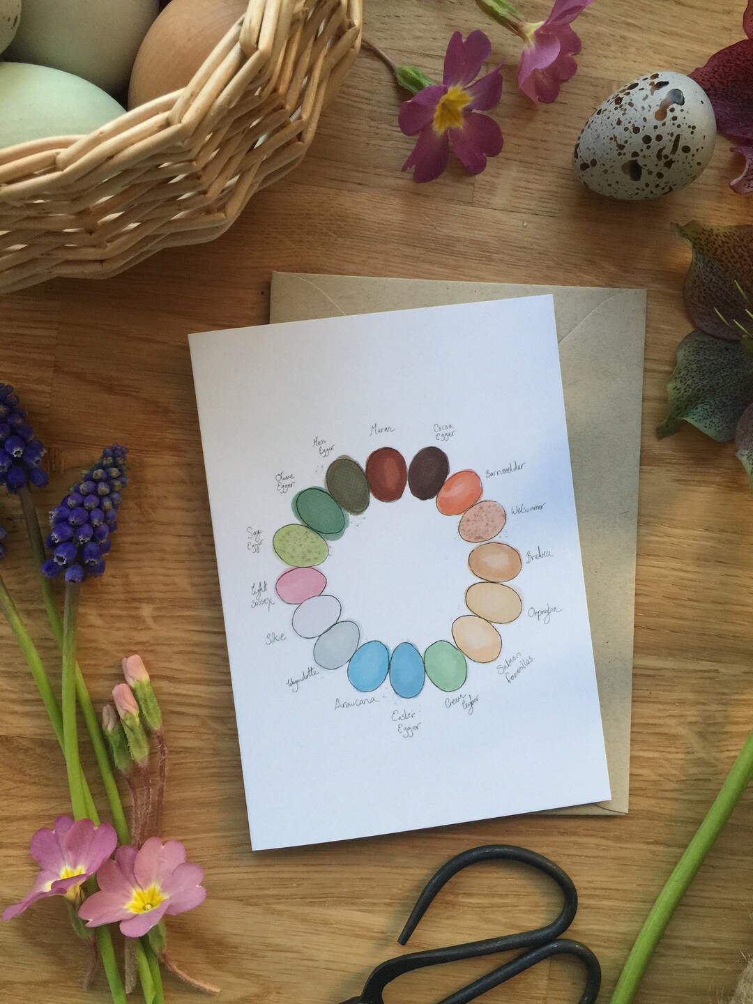 Rainbow Eggs Greetings Card, Chicken Greetings Card, Bird Egg Art ...