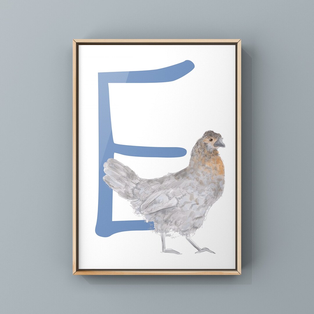 Childrens Alphabet Art Print, Chicken Art Print, Hen Art Print - Etsy