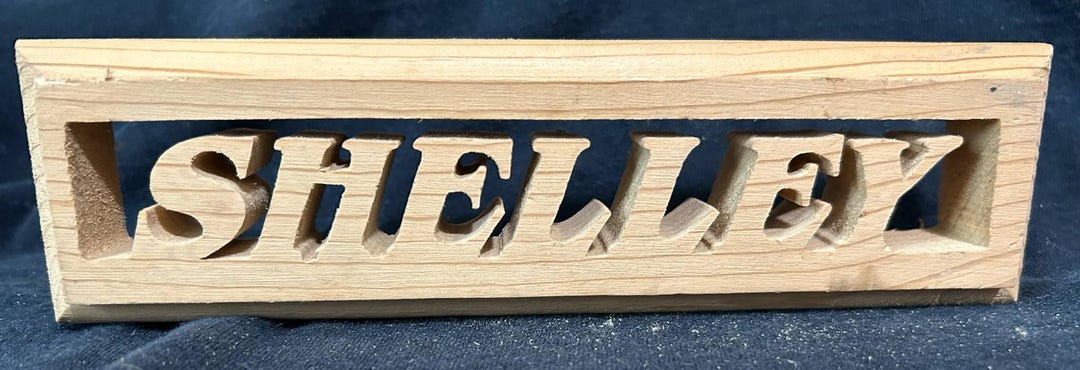 SHELLEY Unfinished Pine Wood Name Plate - Etsy