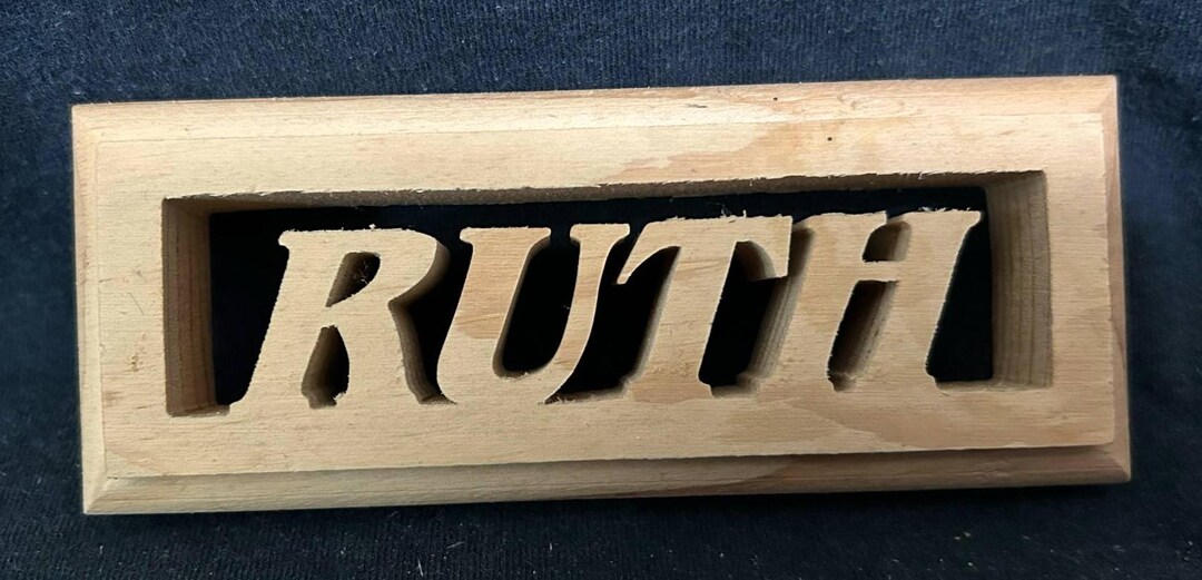 RUTH Unfinished Pine Wood Name Plate - Etsy