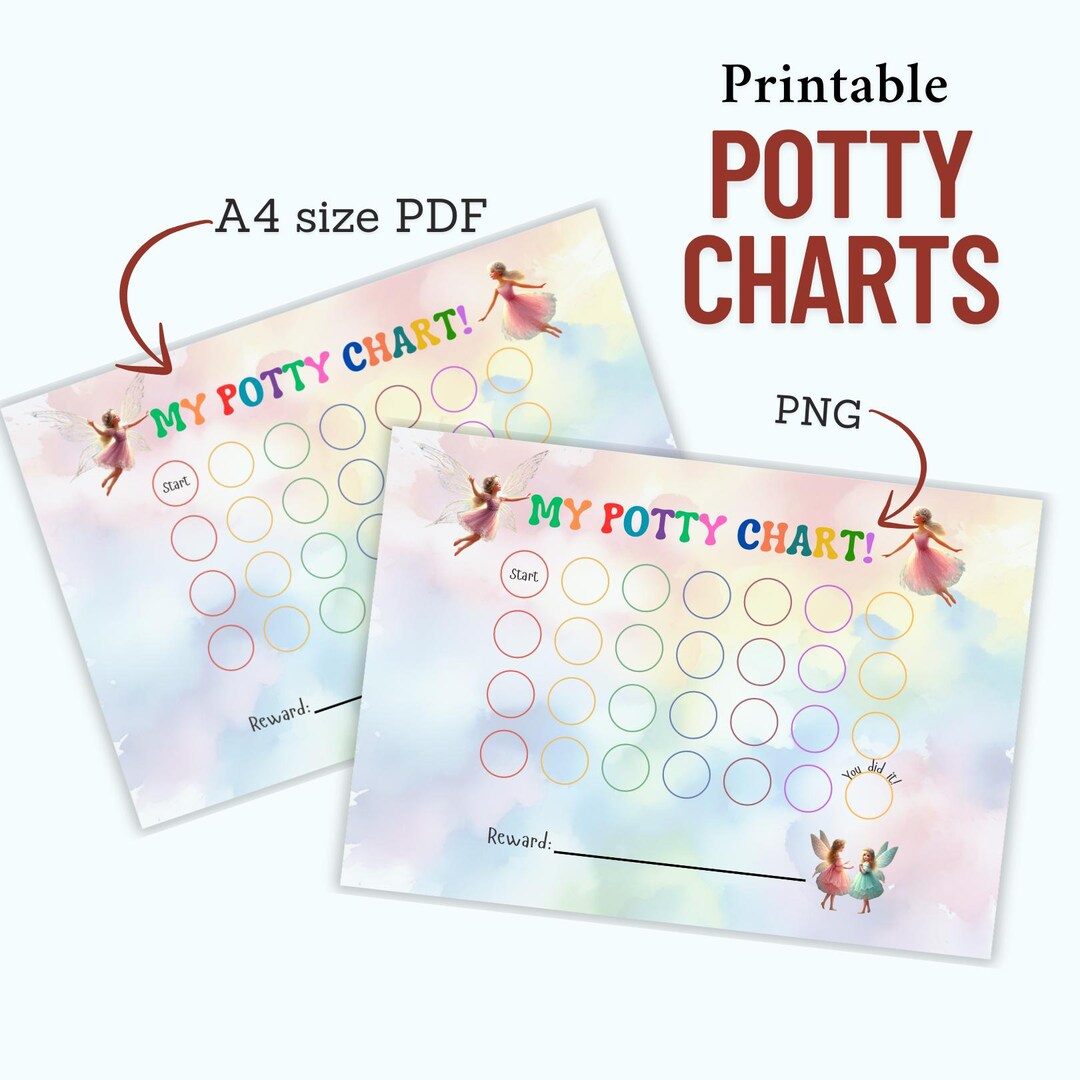 Printable Potty Training Chart, Fairy Theme Reward Chart, Potty ...