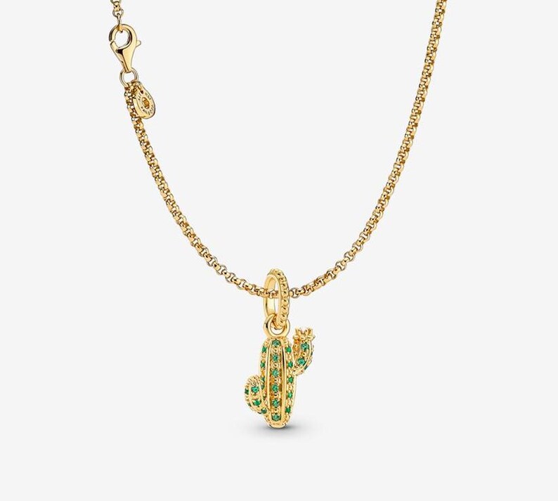 Pandora S925 Silver Sparkling Desert Cactus Pendant Necklace Set - Etsy