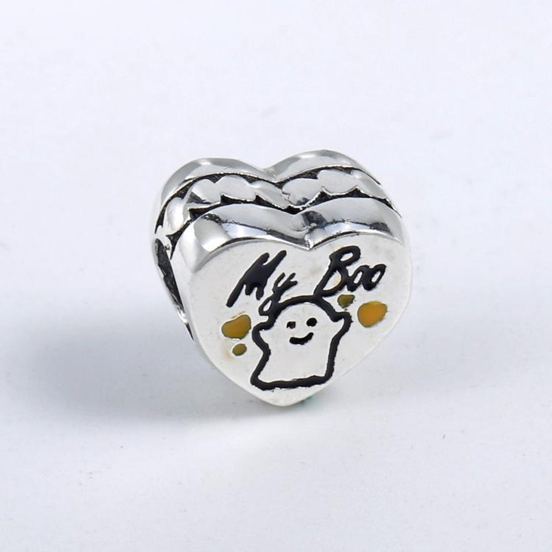 My Boo Ghost Pandora Heart Halloween Silver Charm - Etsy