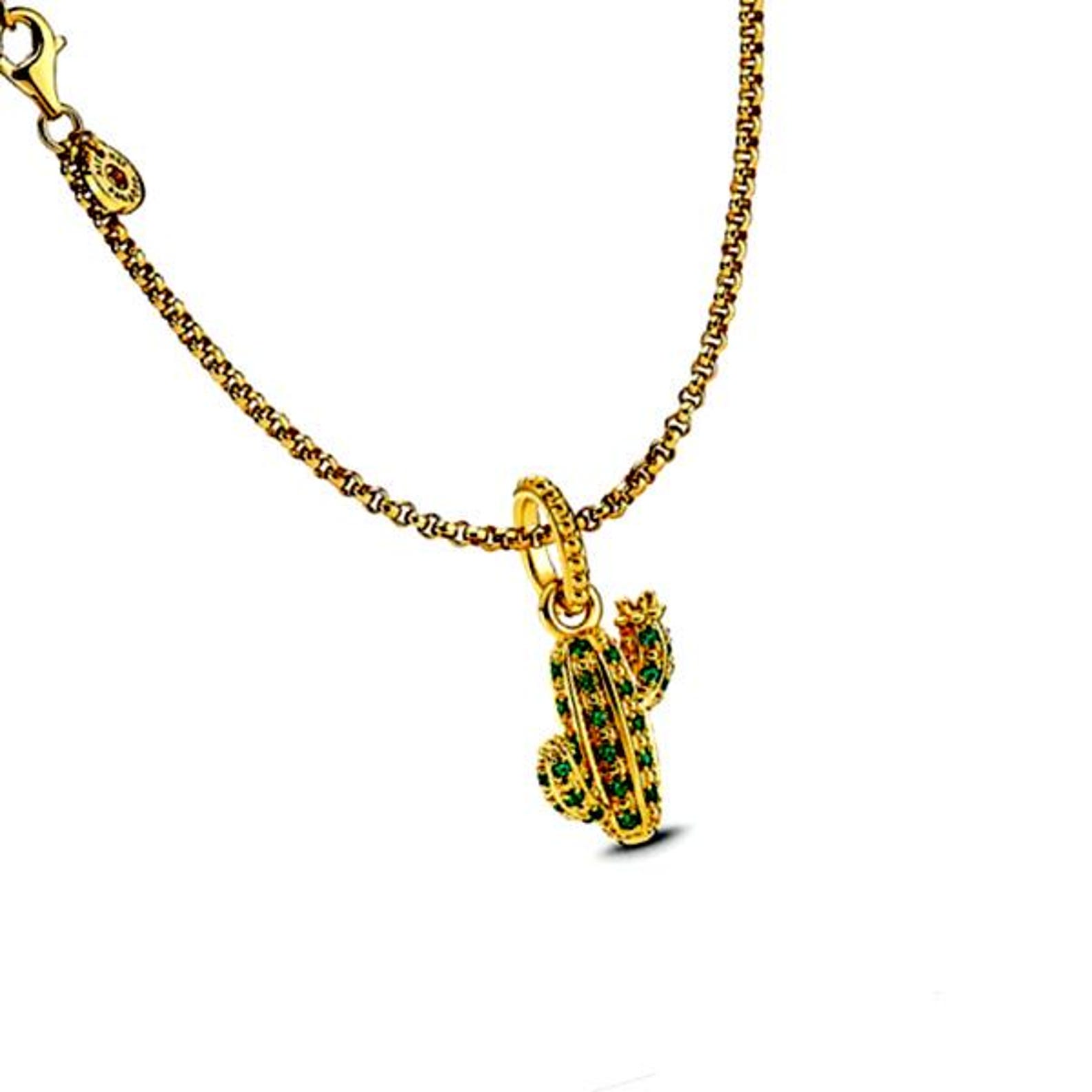 Pandora S925 Silver Sparkling Desert Cactus Pendant Necklace Set - Etsy