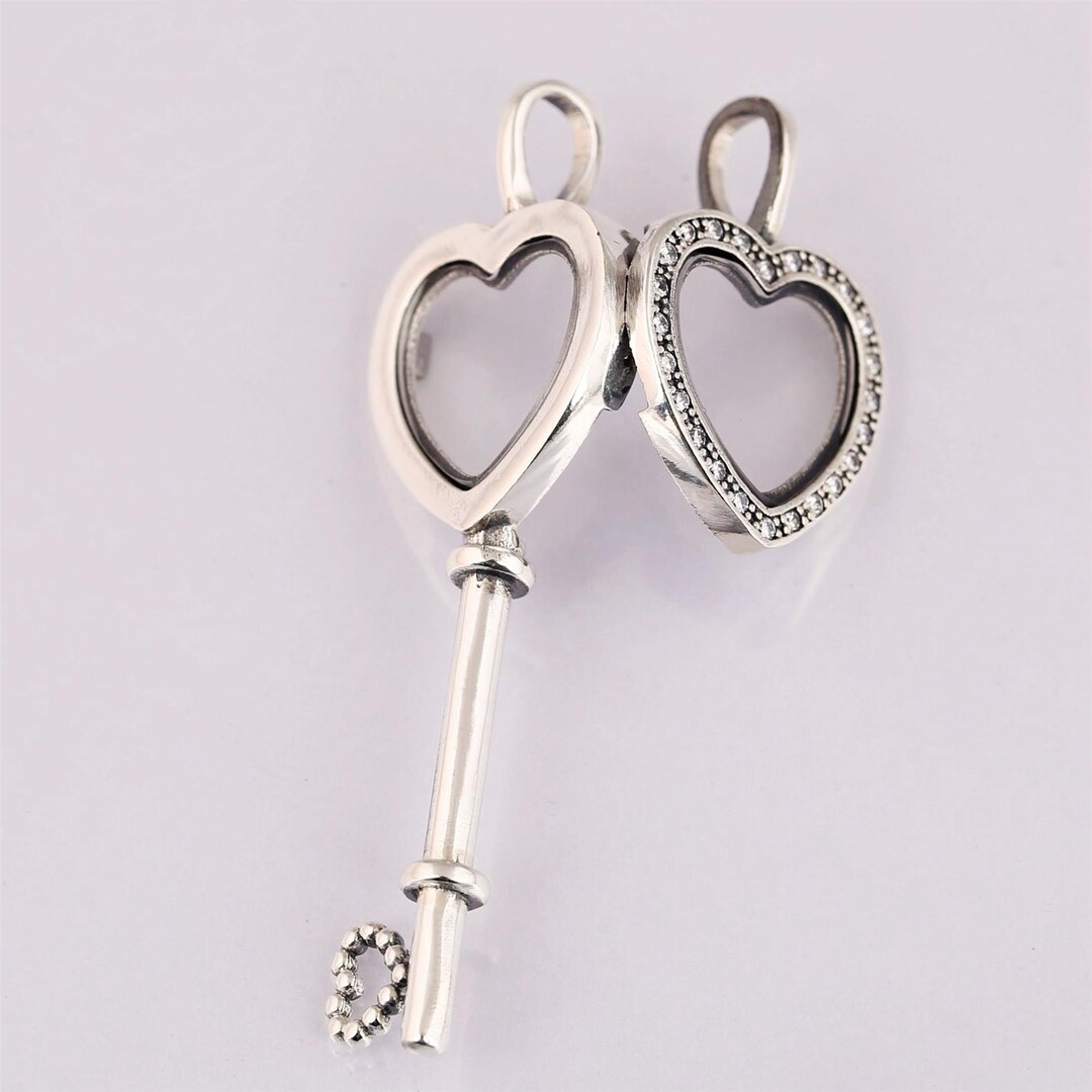 Pandora Floating Heart Locket Key Necklace Hinge Box - Etsy