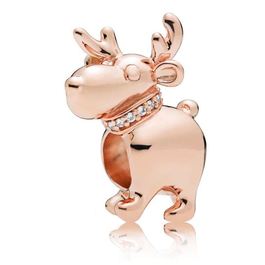 Pandora Rose Reindeer Charm Happy Christmas Rose Plated - Etsy