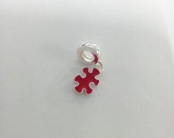 Pandora Dangle Charm Jigsaw Puzzle Piece Red - Etsy
