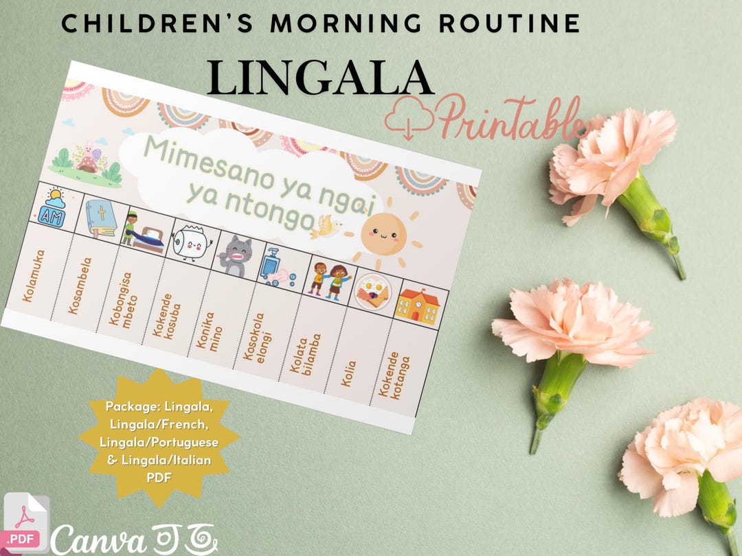 RAINBOW Lingala MORNING Routine BUNDLE: French, Portuguese, and Italian ...