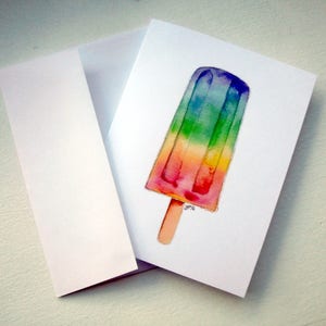 Popsicle Cards - Popsicle Watercolor Art Blank Note Cards - Frozen ...