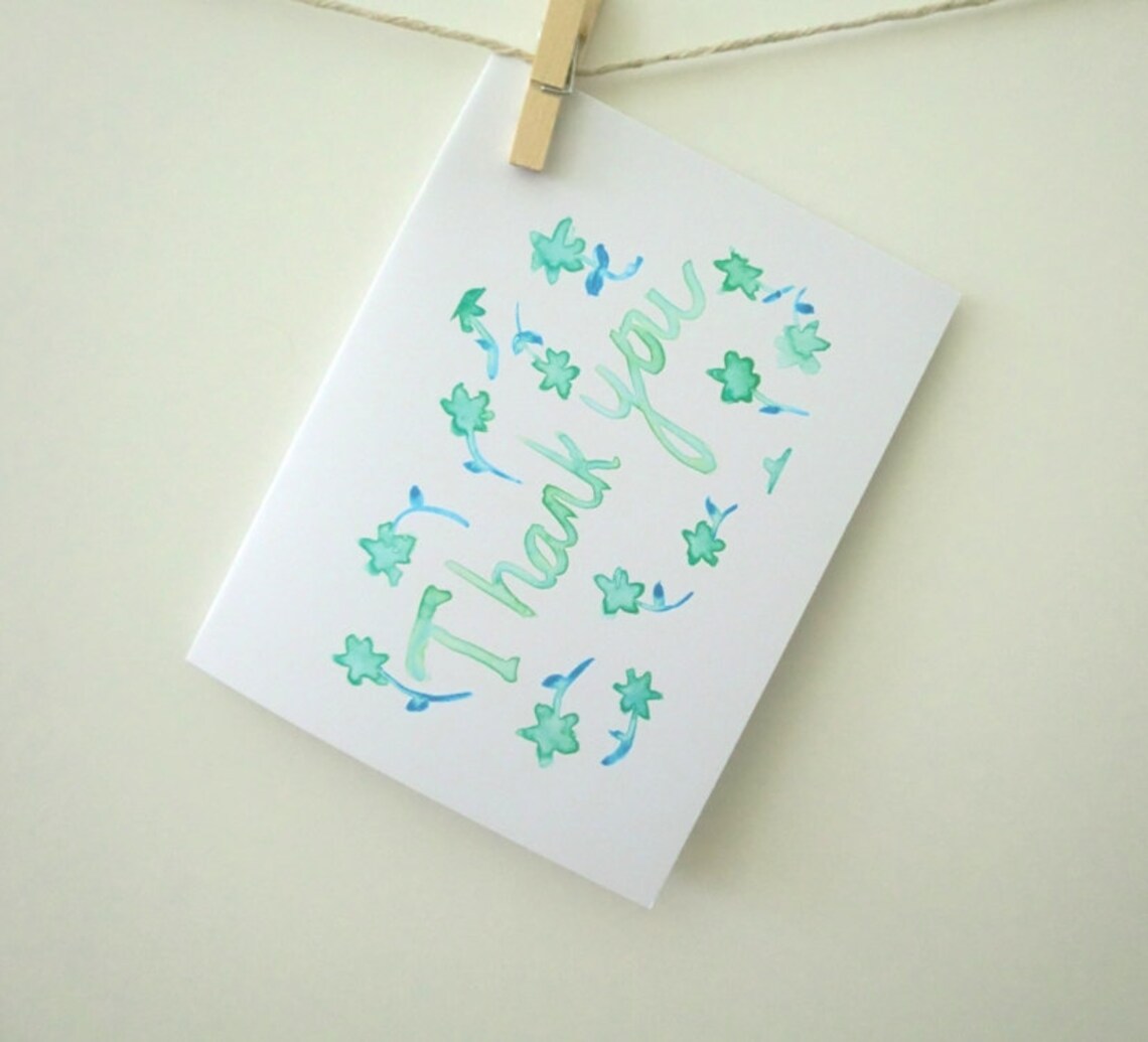 Spring Thank You Notes - Floral Watercolor Card Set - Colorful Art ...