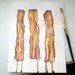 Bacon Art Original Bacon Watercolor Painting Breakfast Food ...