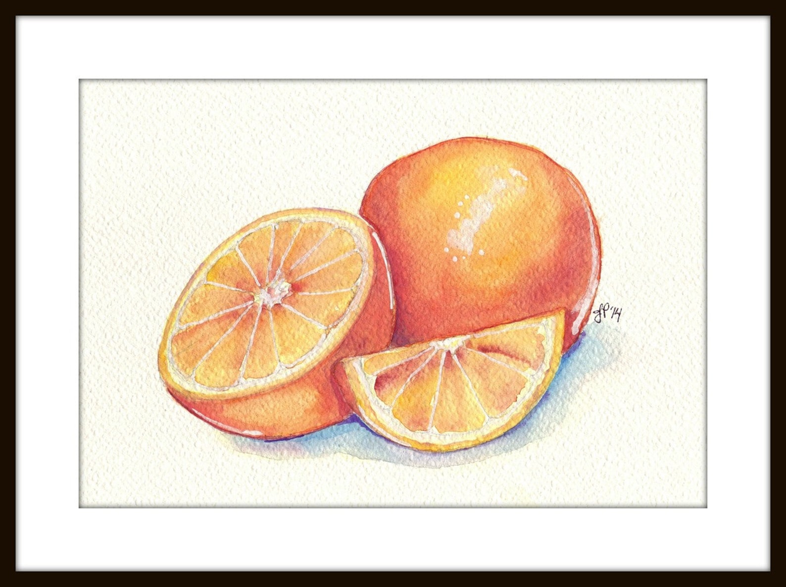 Oranges Still Life Art - Fruit Painting - Orange Fruit Slice Watercolor ...
