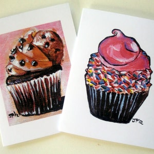 Note Card Set - Cupcake Cards Art Note Cards (ed. 6), Set of 4 ...