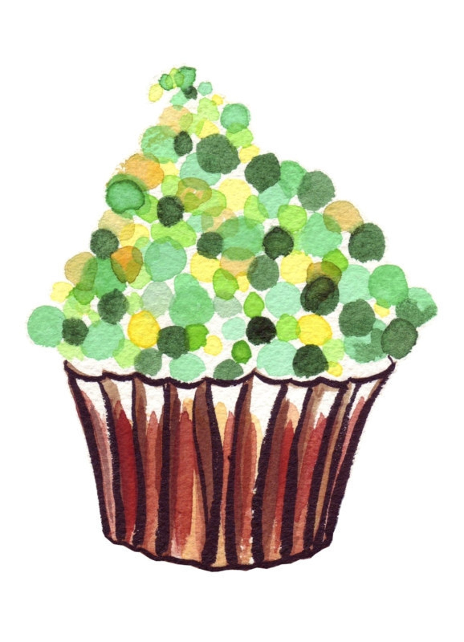 5x7 Prints Cupcakes Watercolor Paintings Kids Room - Etsy