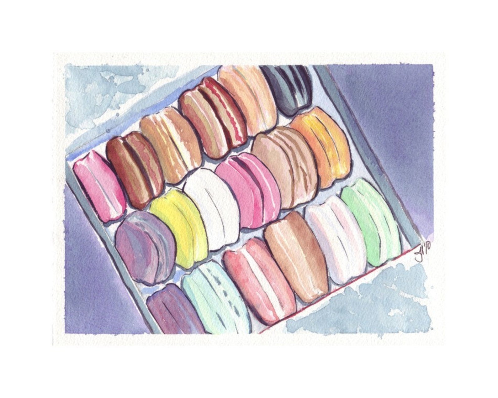Macarons Watercolor Art Print – Colorful Pastries, 8x10 - Etsy
