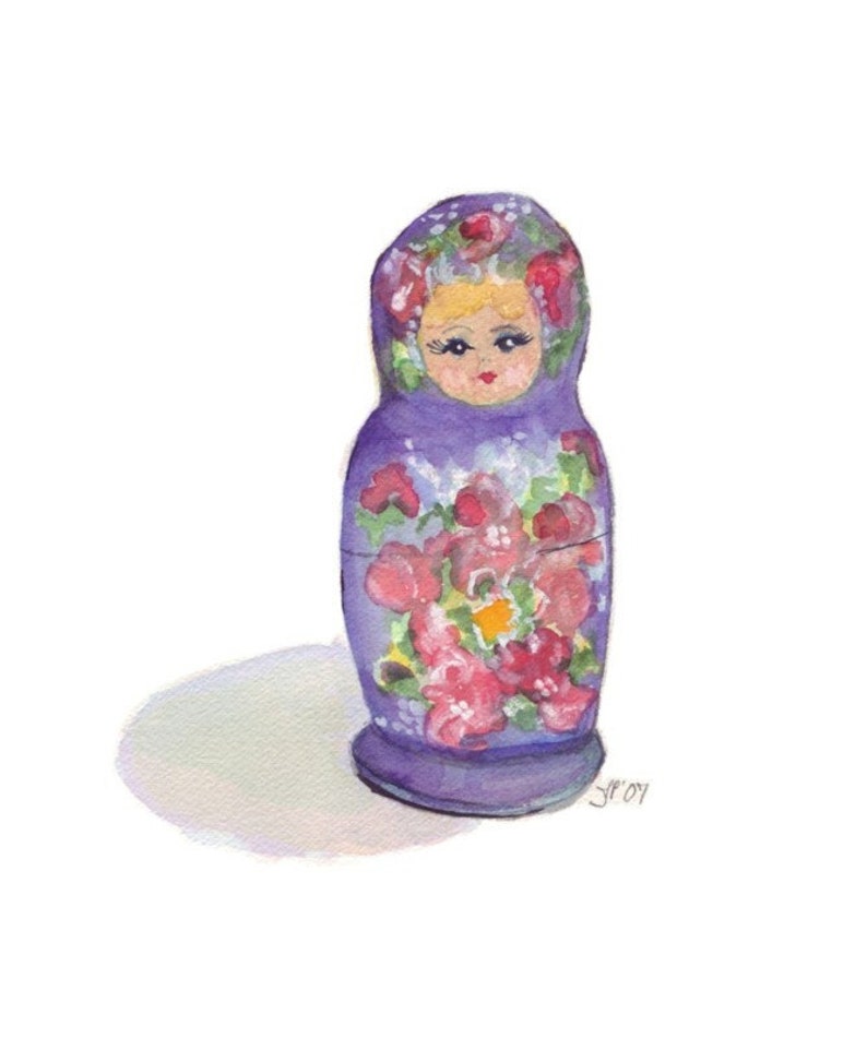 Matryoshka Watercolor Art Print – Russian Nesting Doll, 8x10 - Etsy