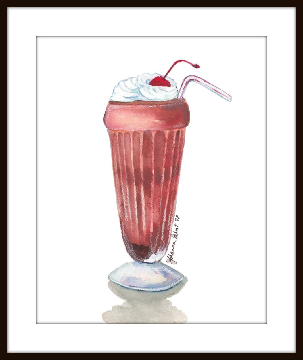 Chocolate Milkshake Art Ice Cream Milkshake Watercolor Painting Food ...