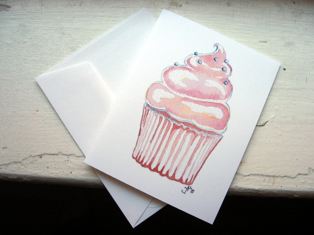 Cupcake Art Notecards ed. 2 Set of 8 Cupcake Cards | Etsy