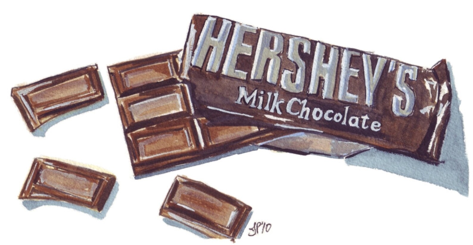 Watercolor Painting - Chocolate Bar Watercolor Art Print, 5x7 - Etsy