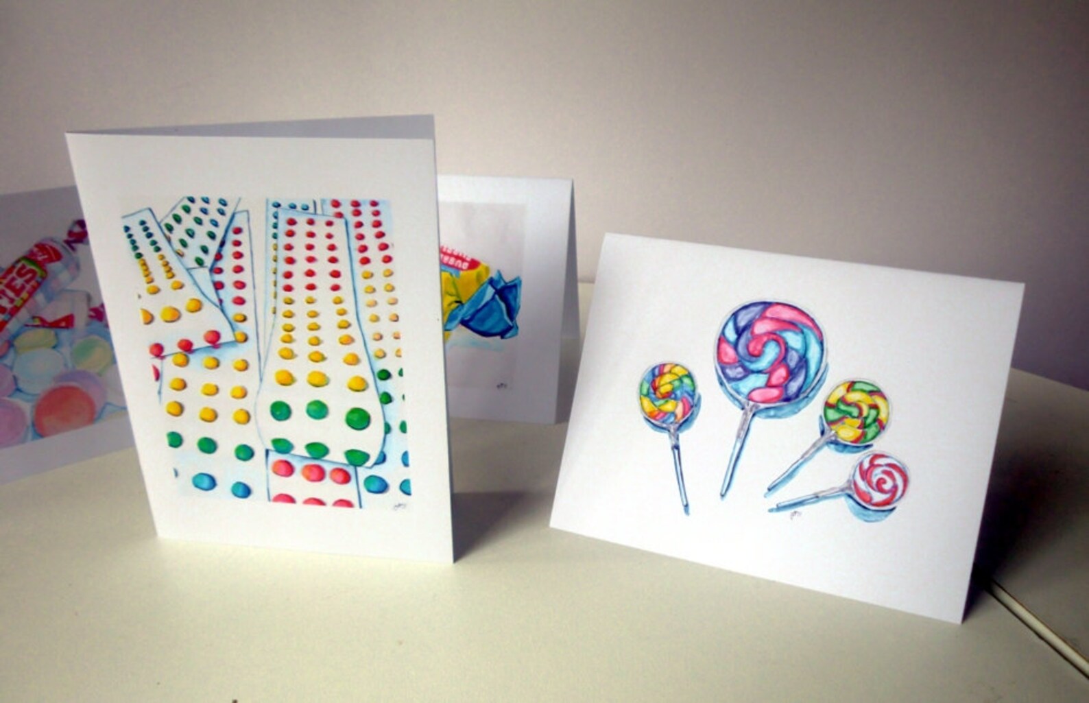 Classic Candy Card Set Candy Watercolor Art Notecards ed. - Etsy