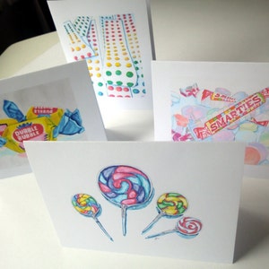 Classic Candy Card Set - Candy Watercolor Art Notecards (ed. 2), Set of ...