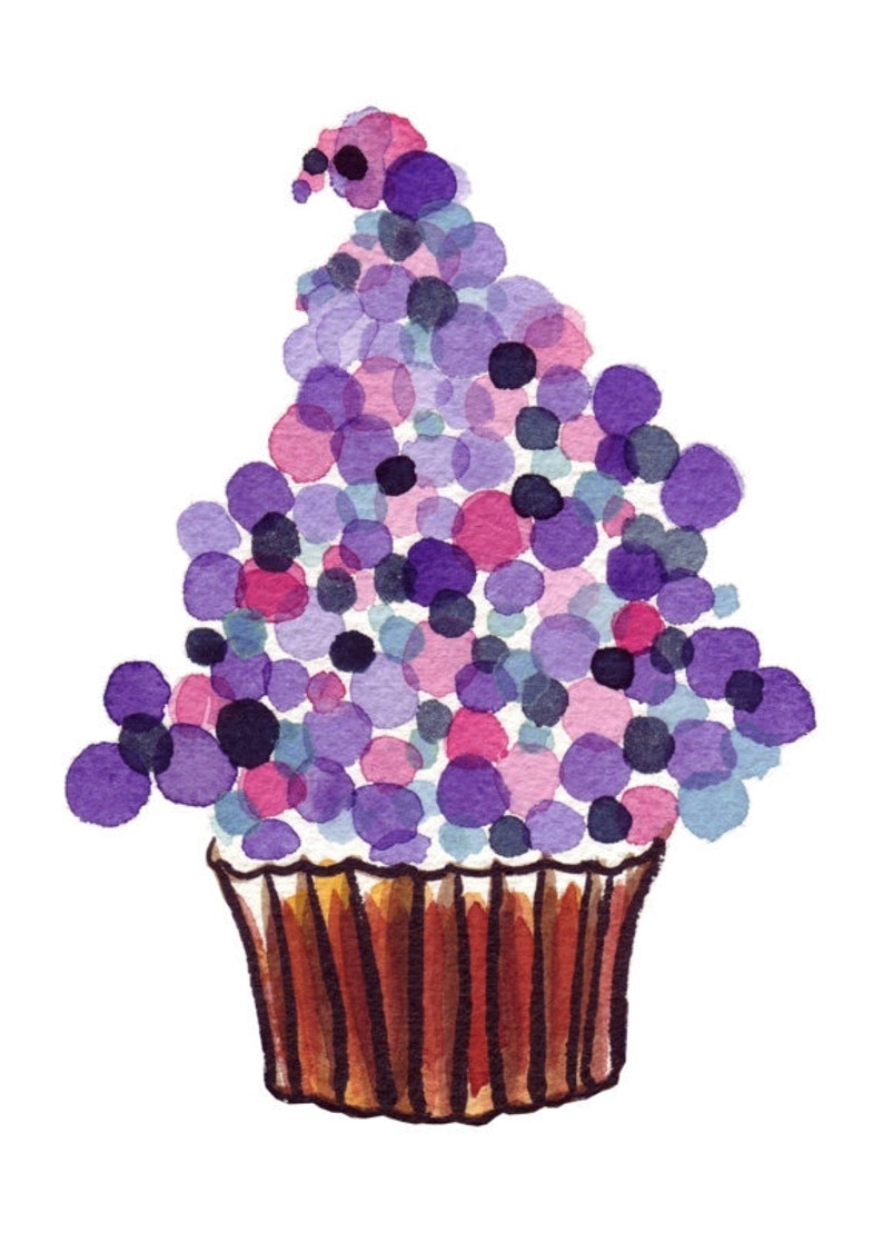 5x7 Prints Cupcakes Watercolor Paintings Kids Room - Etsy