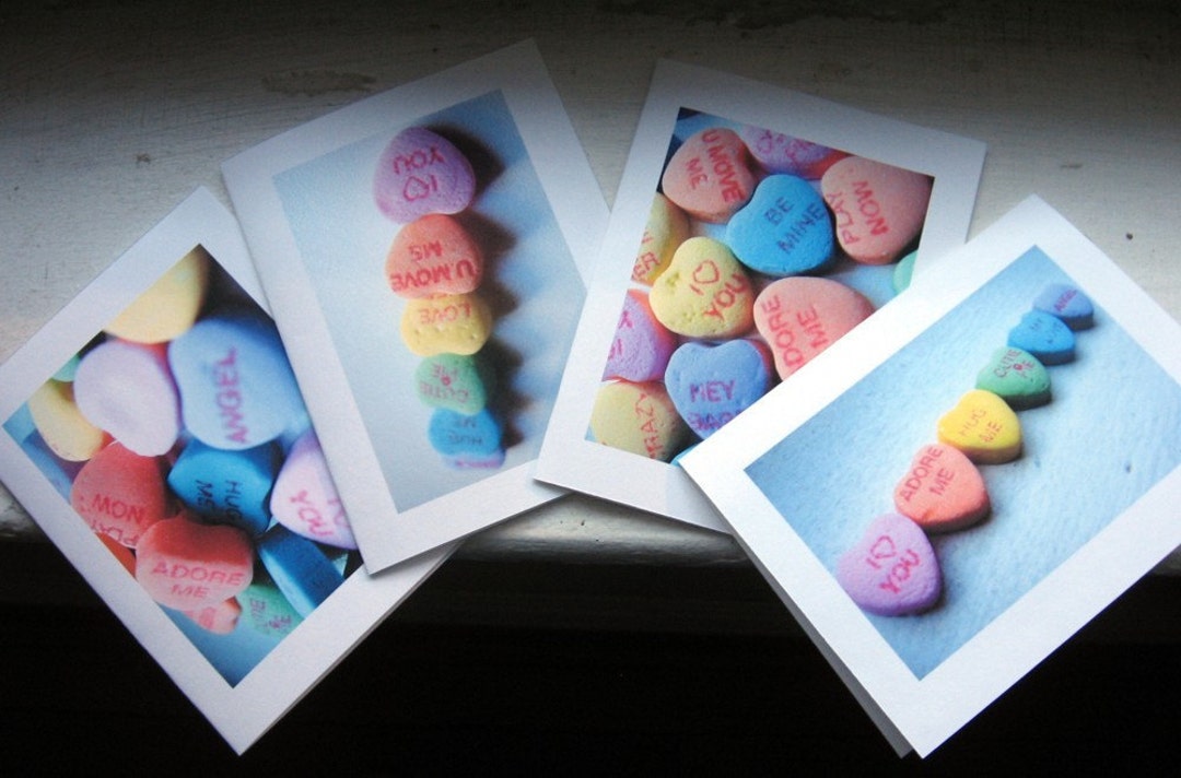 Valentine Cards Candy Heart Notecards Conversation Heart Photo Art ...