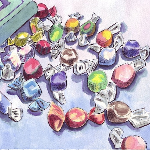 Smarties Candy Watercolor Art Print Watercolor Painting - Etsy