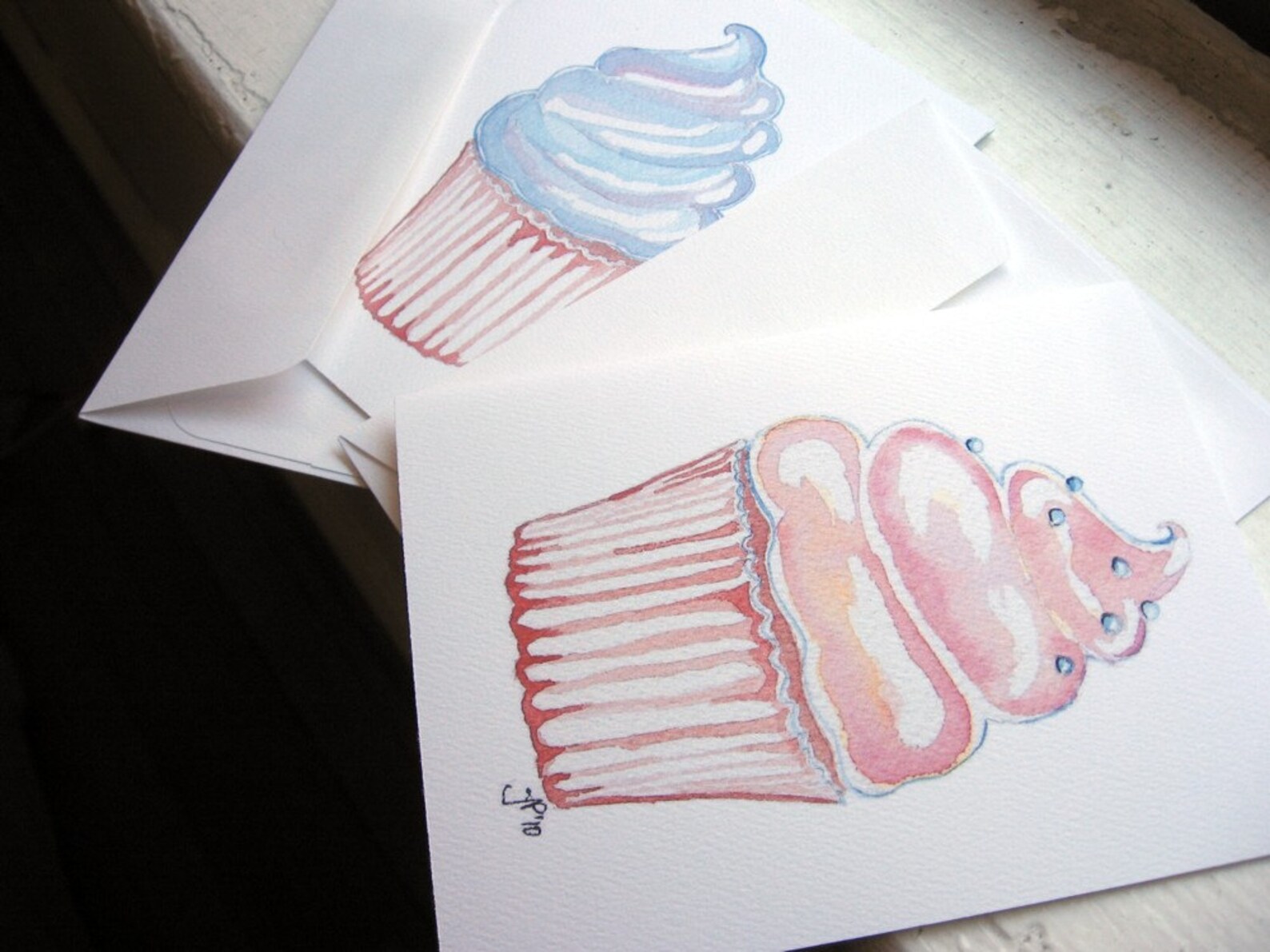 Cupcake Art Notecards ed. 2 Set of 8 Cupcake Cards | Etsy