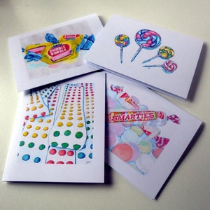 Blank Cards - Classic Candy Watercolor Art Notecards (ed. 2), Set of 4 ...