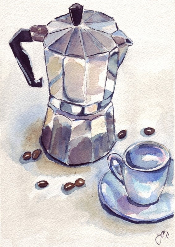 Drawing & Illustration Laughing Man coffee Pen Illustration ...