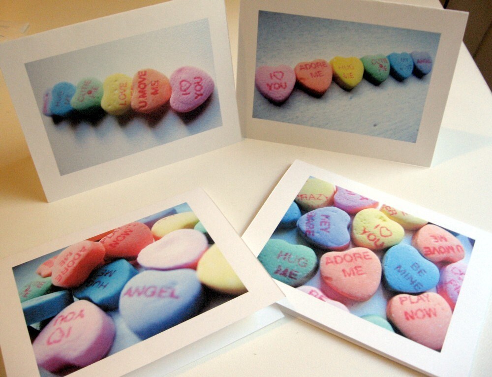 Valentine Cards Candy Heart Notecards Conversation Heart Photo | Etsy