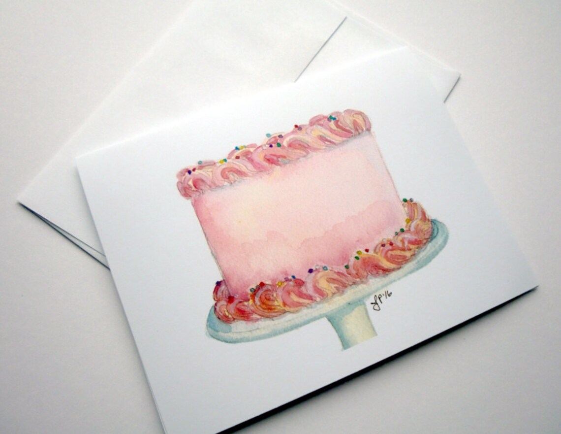Cake Art Cards - Pastries Greeting Cards - Bakery Sweets Watercolor Art ...