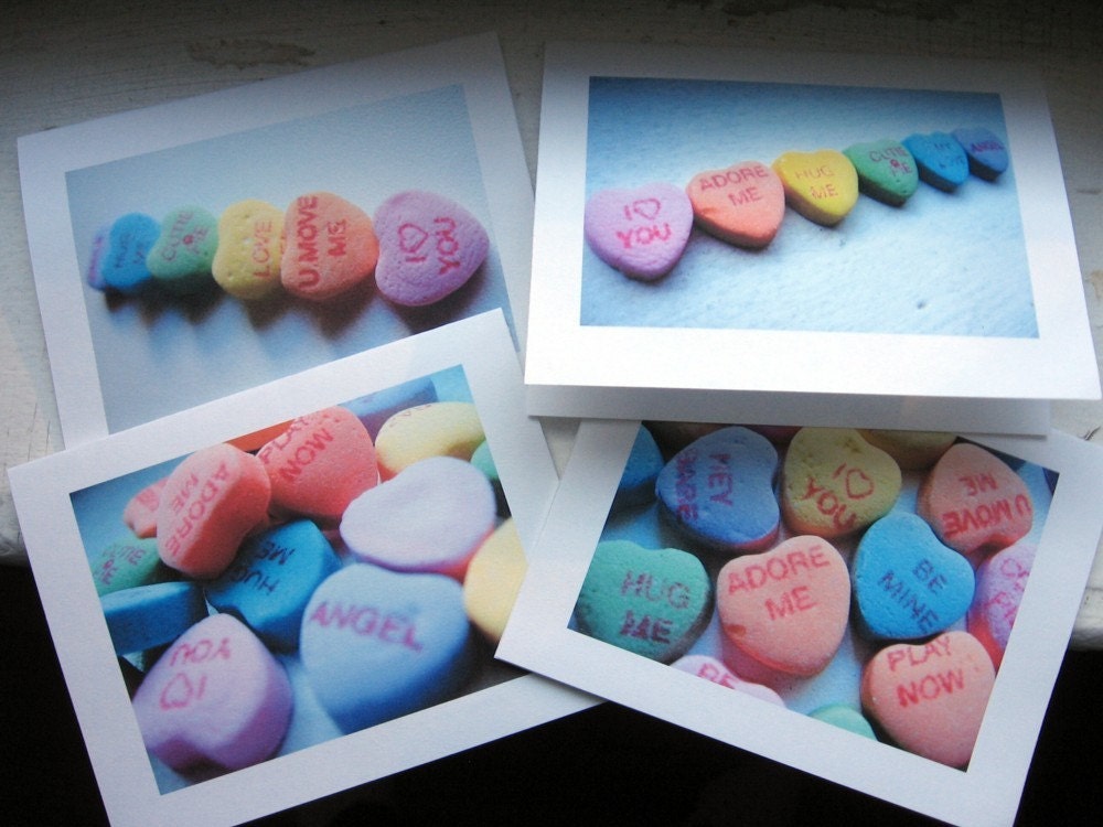 Valentine Cards Candy Heart Notecards Conversation Heart Photo | Etsy