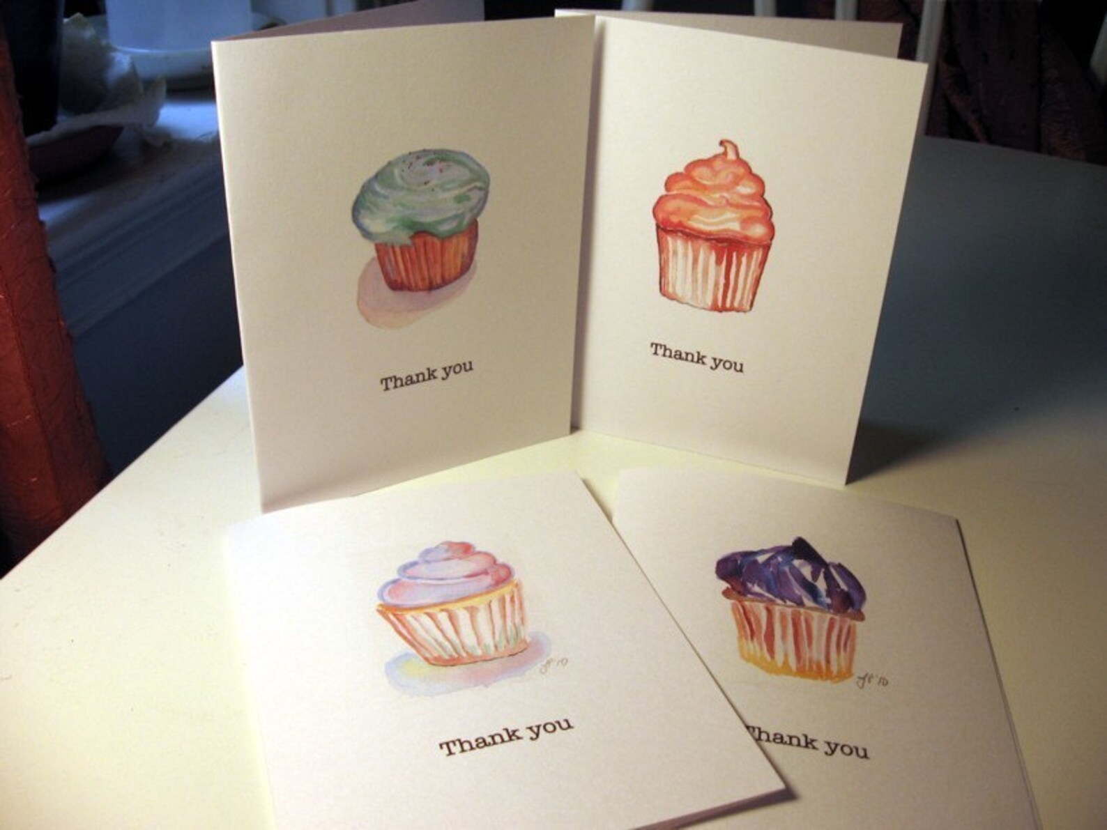 Cupcake Thank You Cards Thank You Notes Set of 12 Notecards - Etsy