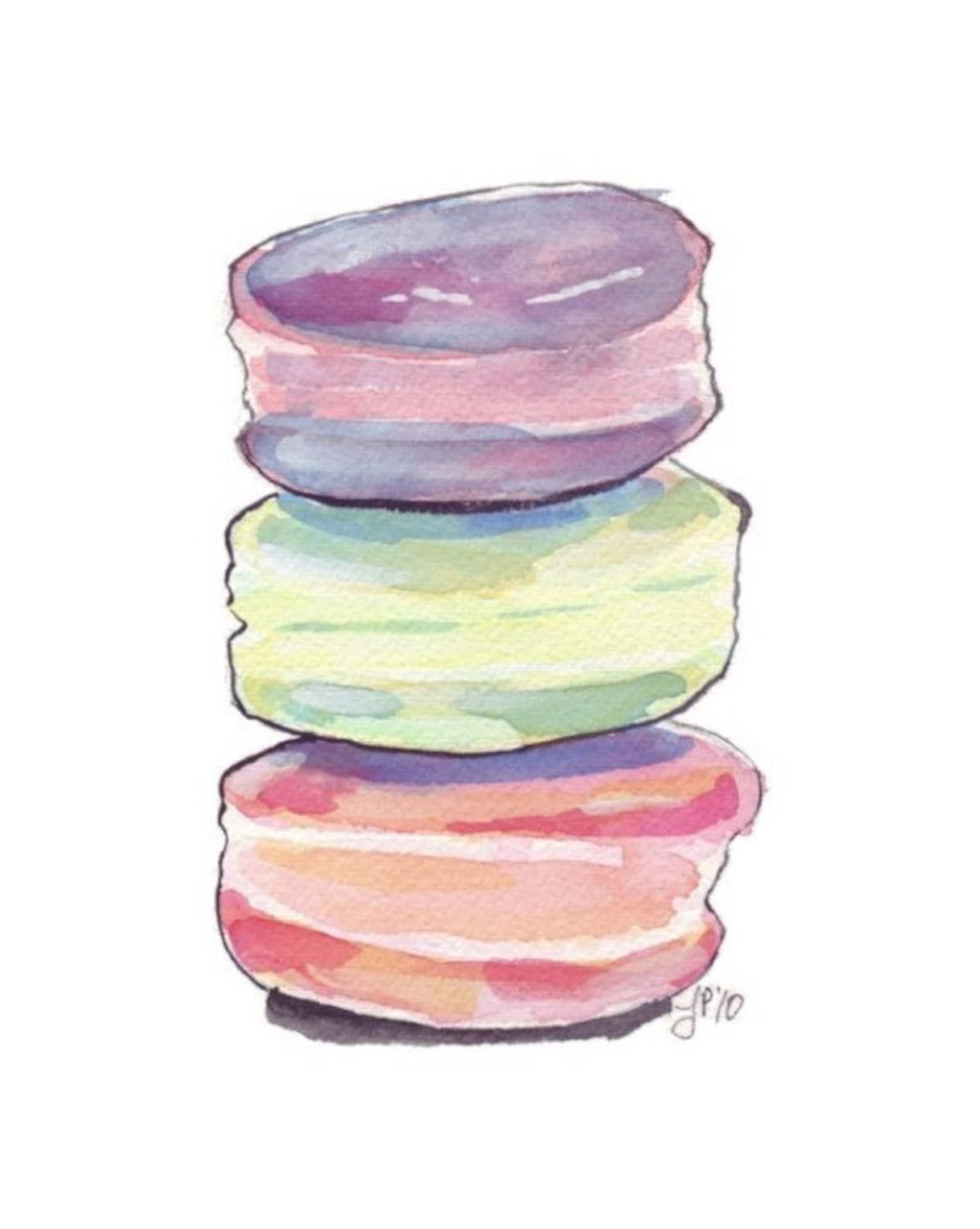 Watercolor Painting Macarons Art Food Art Watercolor Art - Etsy