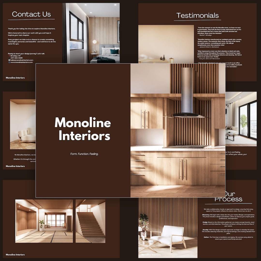 Interior Designer Portfolio Template Design - Professional Customizable ...