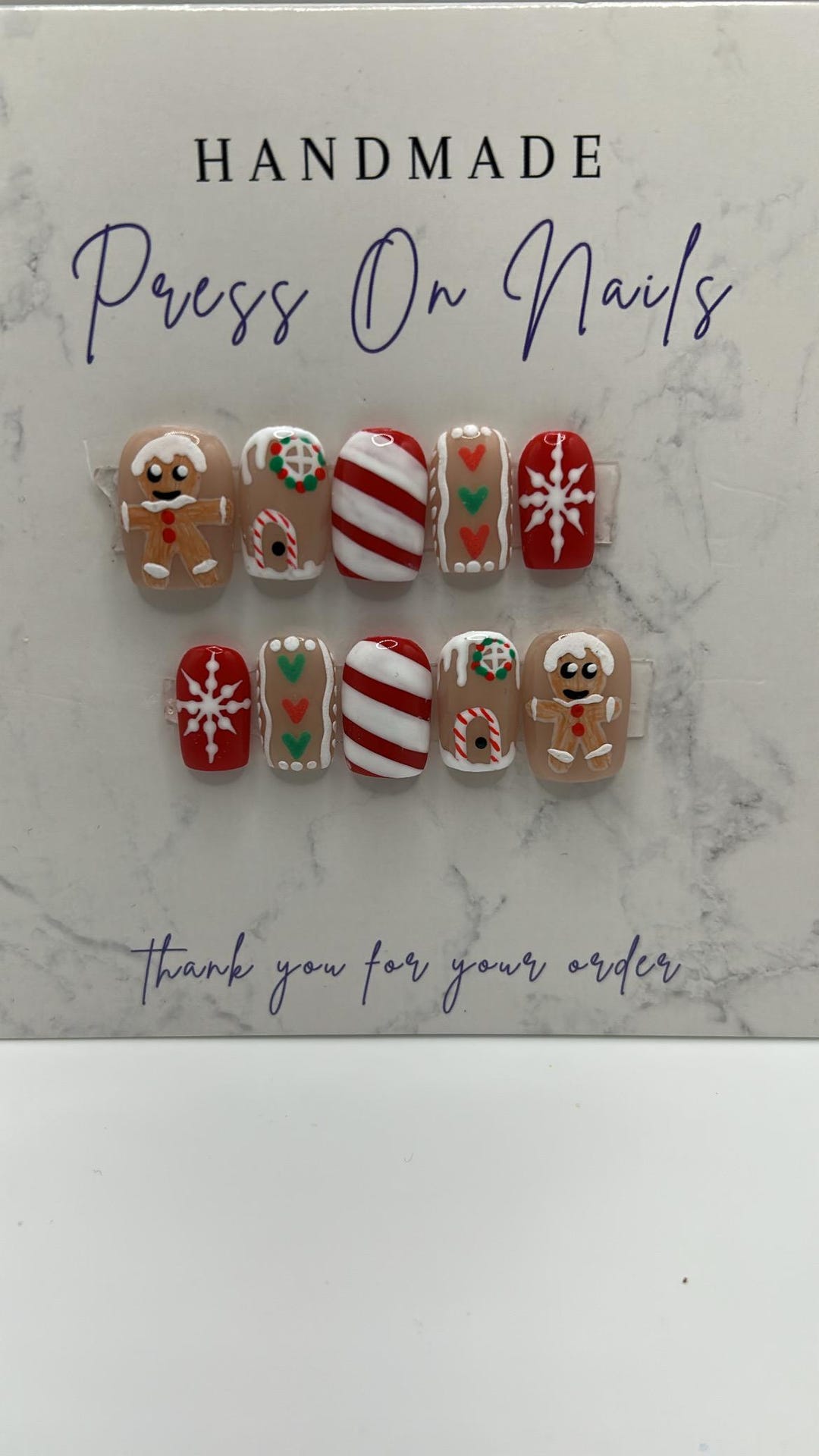 Gingerbread Christmas Nails| Holiday Nails| Candy Cane Nails ...