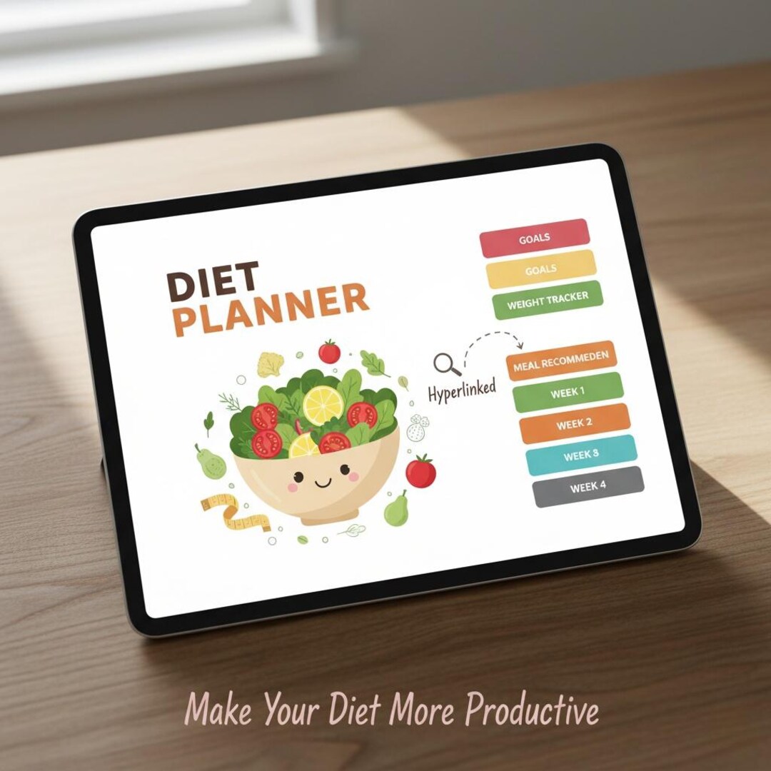 Digital Diet & Meal Planner | Weight Loss Journal for Goodnotes - Etsy