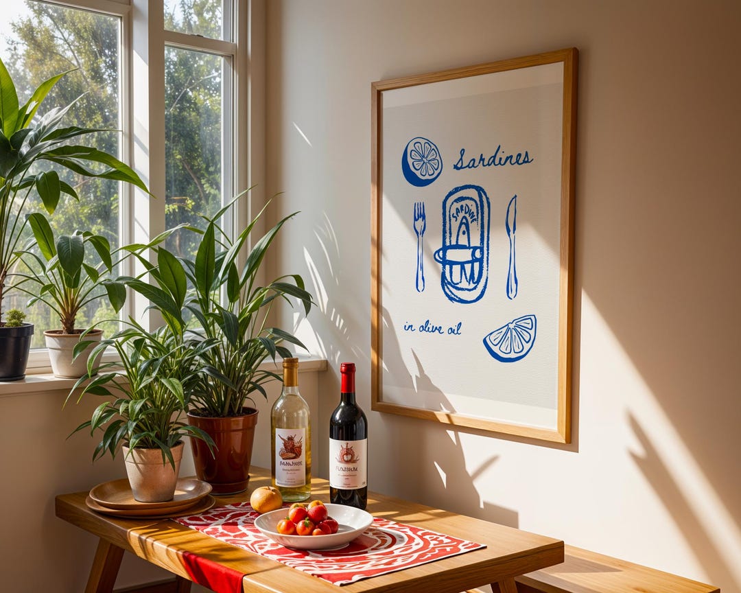 Vintage Sardines in Olive Oil Print – Coastal Mediterranean Kitchen ...